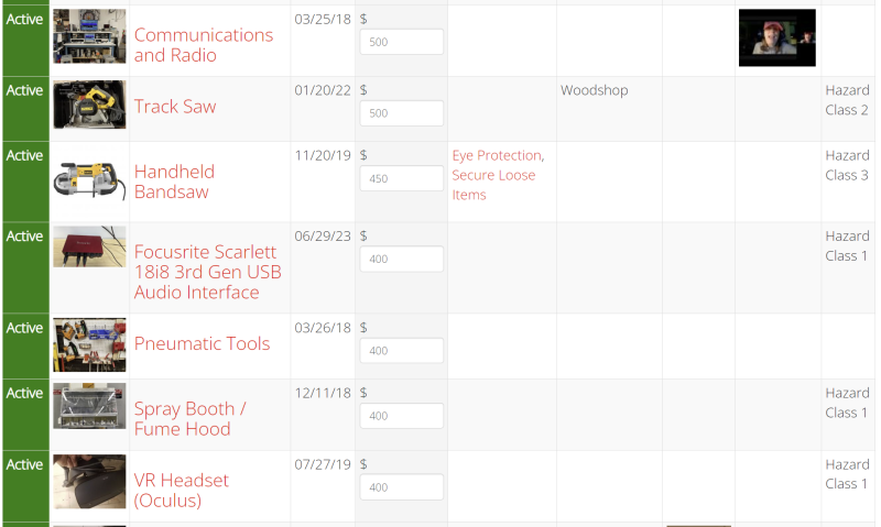 Update / Add Tool Values | MakeHaven